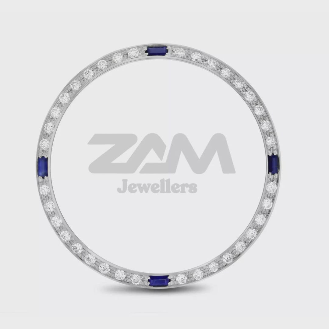 Datejust 1CT Custom Diamond Blue Sapphire 41MM Luxury Handmade ...