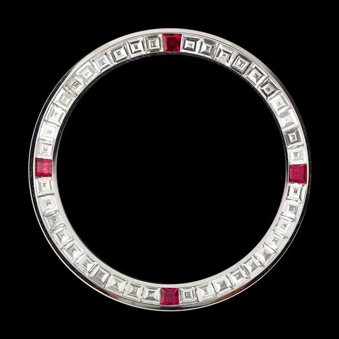 Custom Ruby and Clear Princess Cut Moissanite Diamond 40mm Iced Out ...