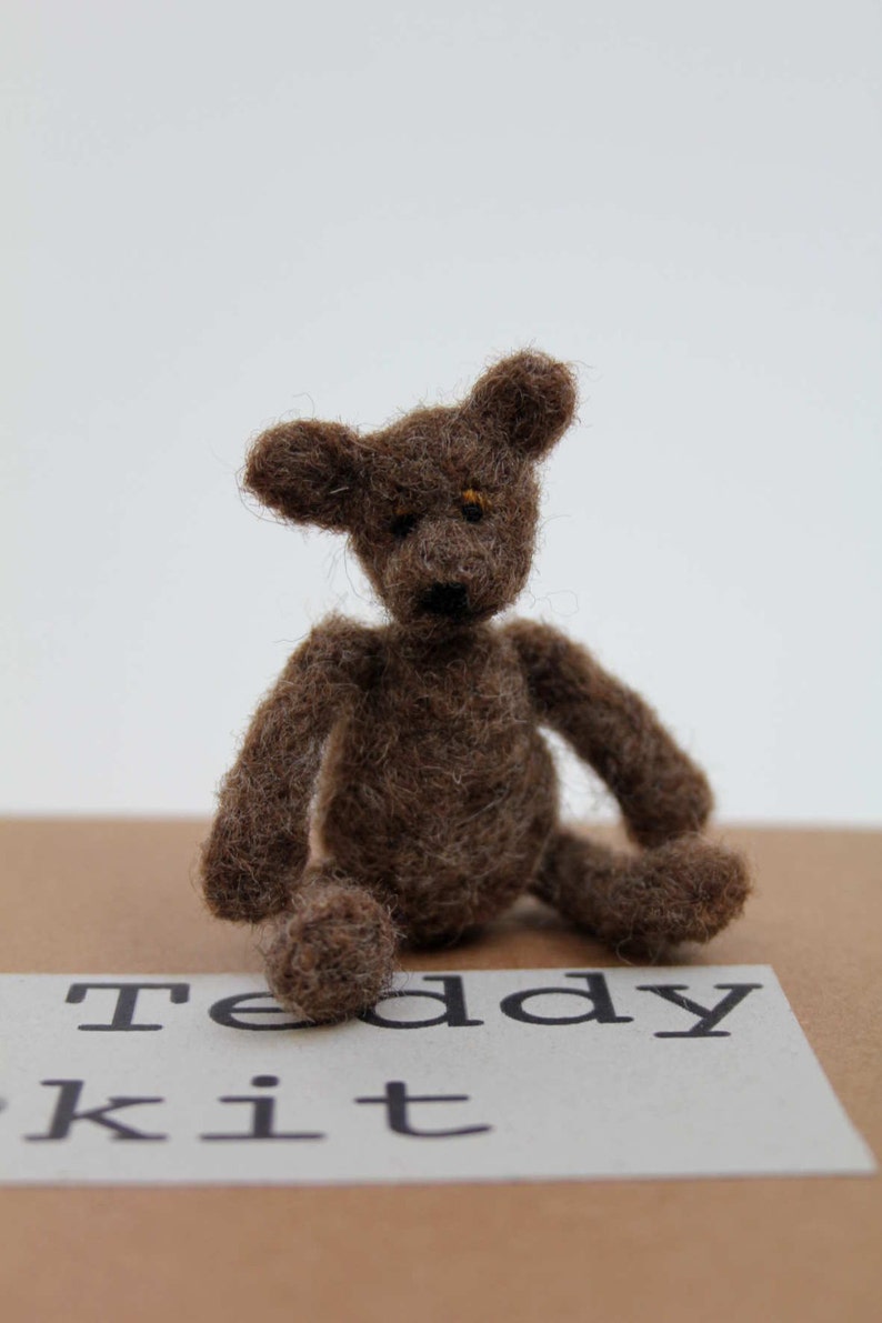 Teeny Jointed Needle Felt Teddy Bear Kit - Etsy