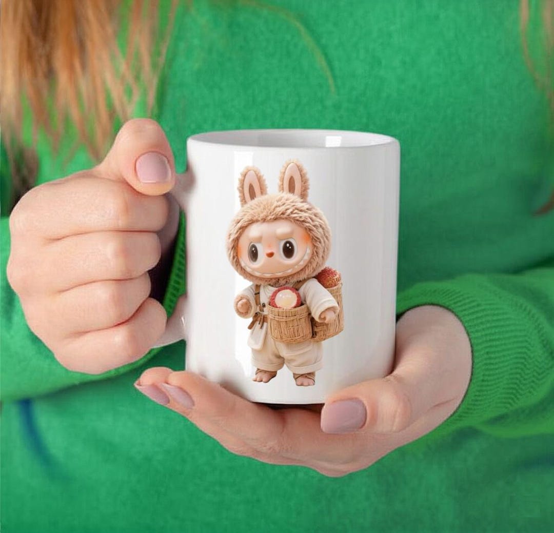 Kawaii Labubu Coffee Mug, Cute Labubu Printed Ceramic Mug, Labubu ...
