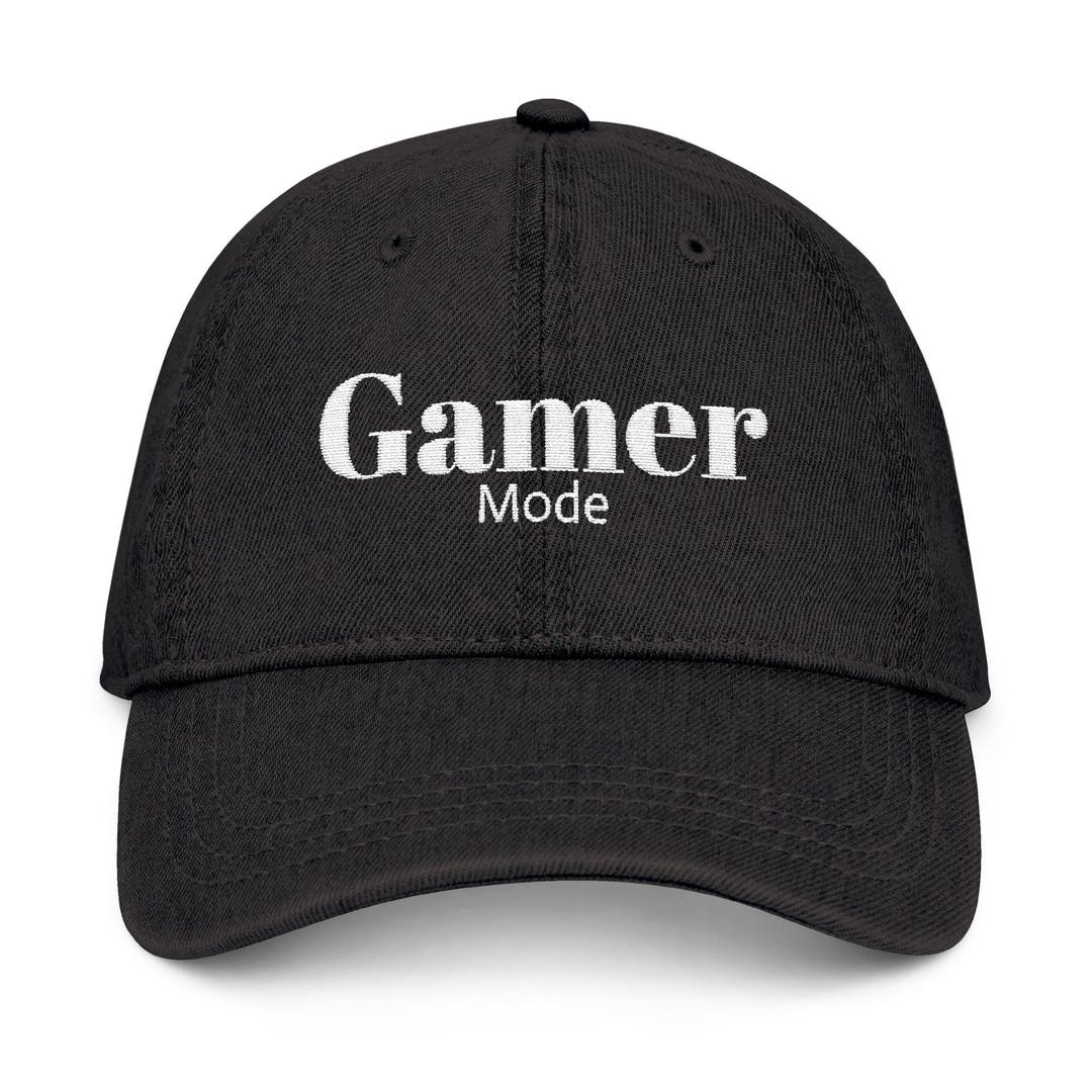 Gamer Mode Denim Hat, Cool Baseball Cap, Gift for Gamers, Embroidered ...