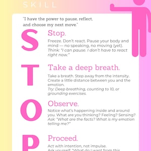 The STOP Skill (DBT Inspired) Printable - Etsy