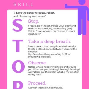 The STOP Skill (DBT Inspired) Printable - Etsy