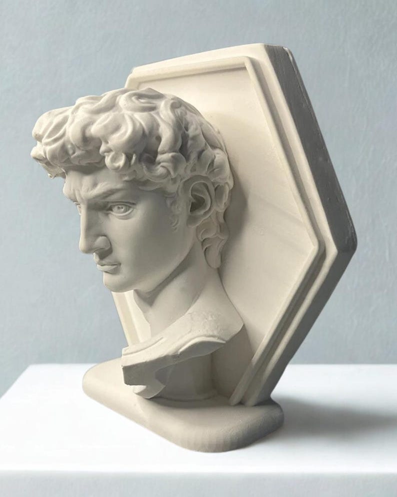 Mini David Plaster Statue | Michelangelo Bust Desk Decor & Art Ornament ...