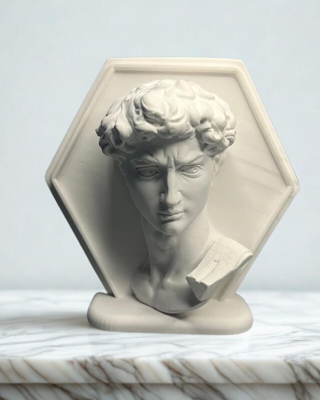 Mini David Plaster Statue | Michelangelo Bust Desk Decor & Art Ornament ...