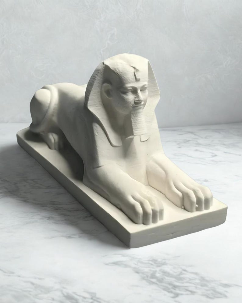 Egyptian Sphinx & Pyramid Statue | Mini Plaster Model for Home or Aquarium Decor - Etsy