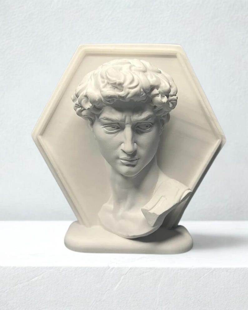David Head Sculpture: Gypsum Renaissance Decor - Etsy
