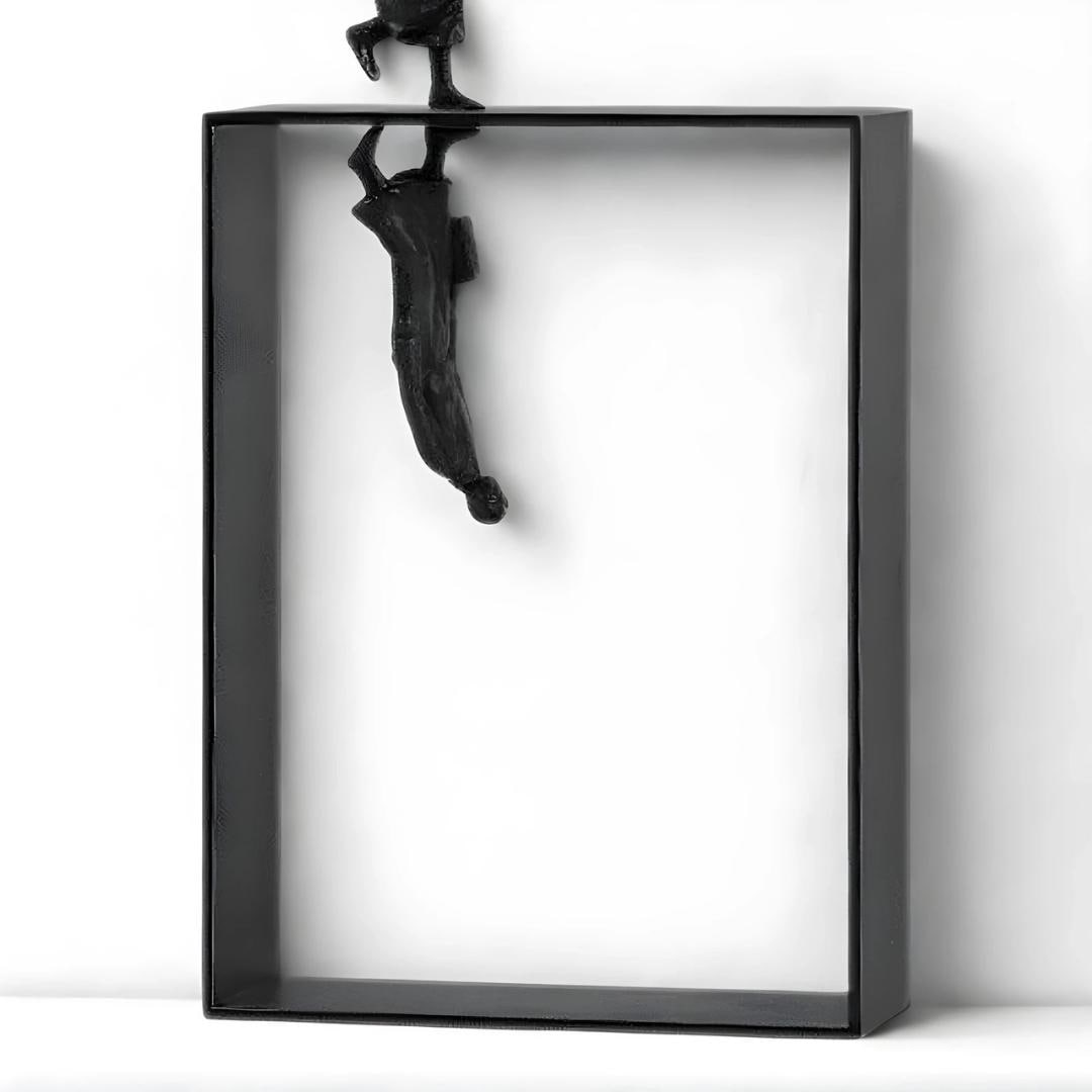 Minimalist Metal Character Sculpture | Abstract Reflection Figurine ...