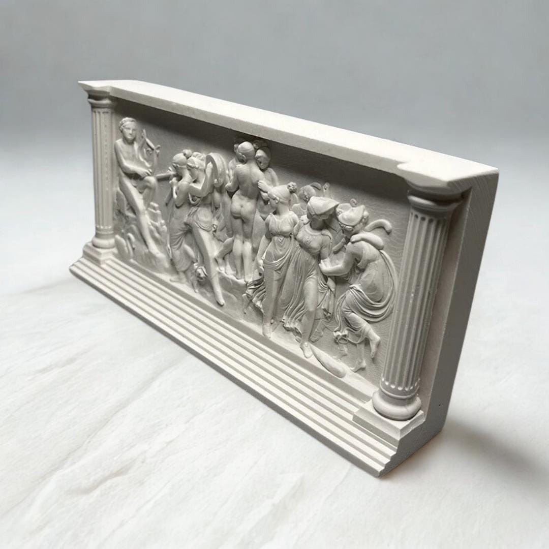 Dancing Muse Relief Statue | Greek Plaster Wall Art & Desk Decor - Etsy