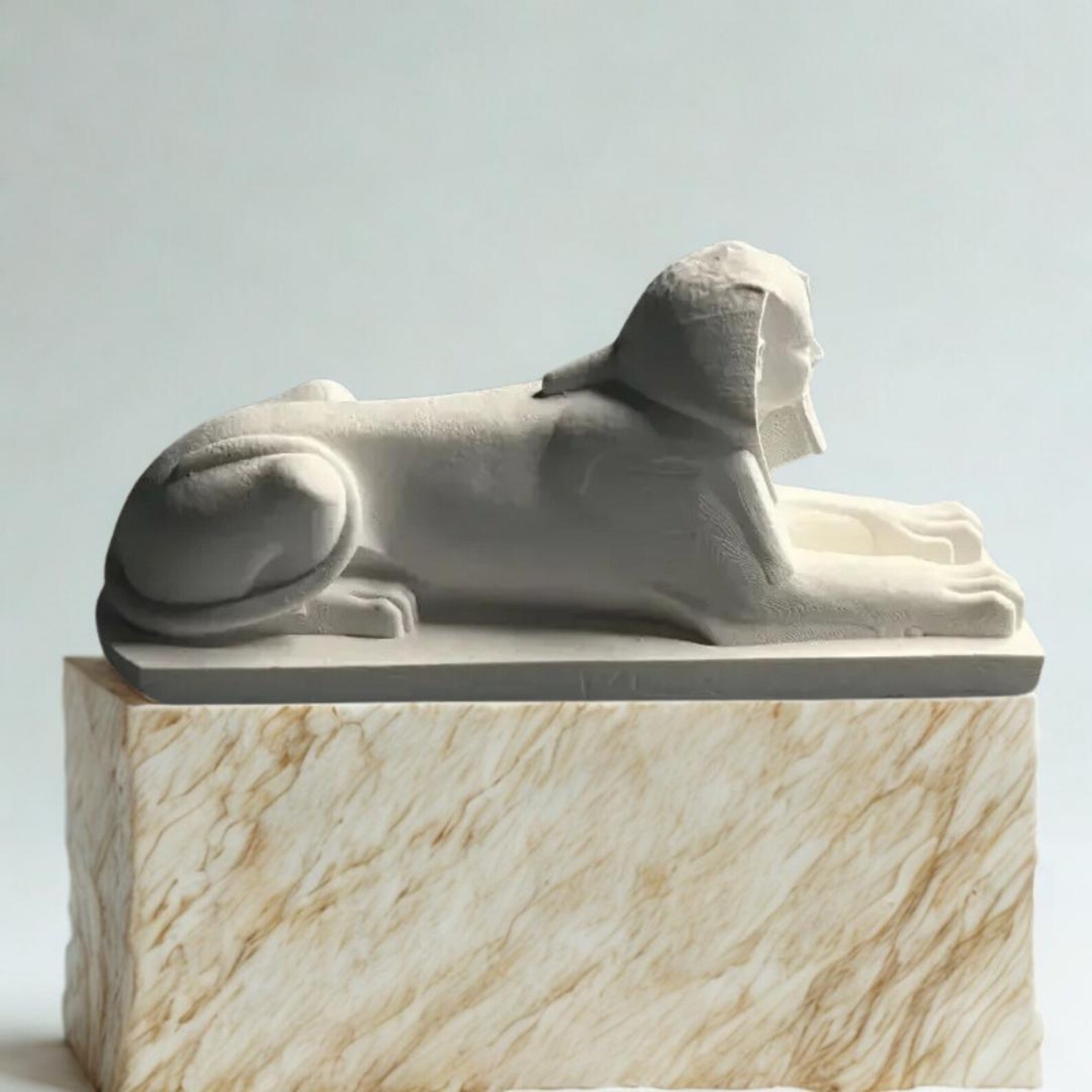 Egyptian Sphinx & Pyramid Statue | Mini Plaster Model for Home or ...