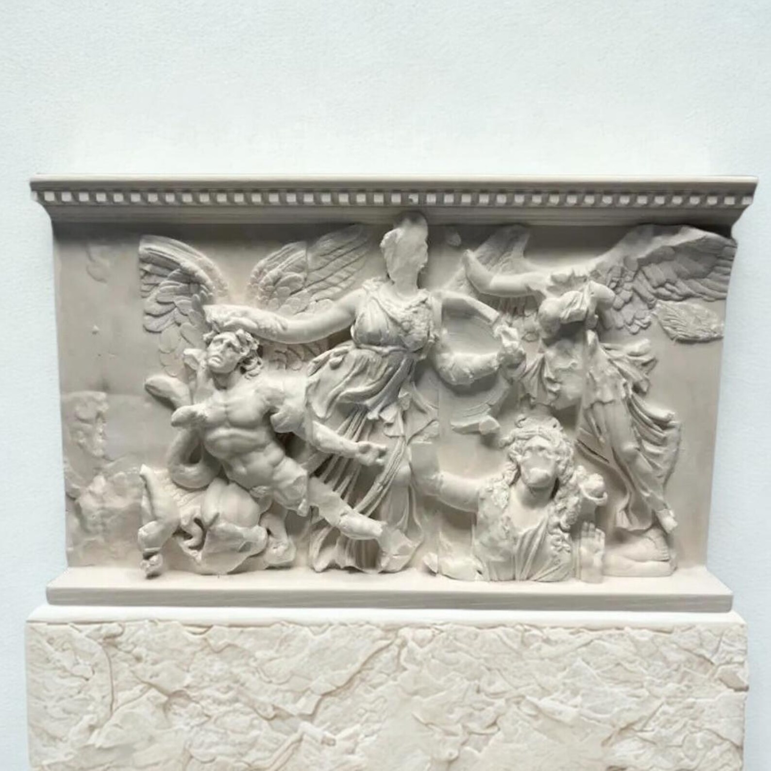 Greek Renaissance Angel & Giant Relief | Plaster Wall Sculpture Niche ...