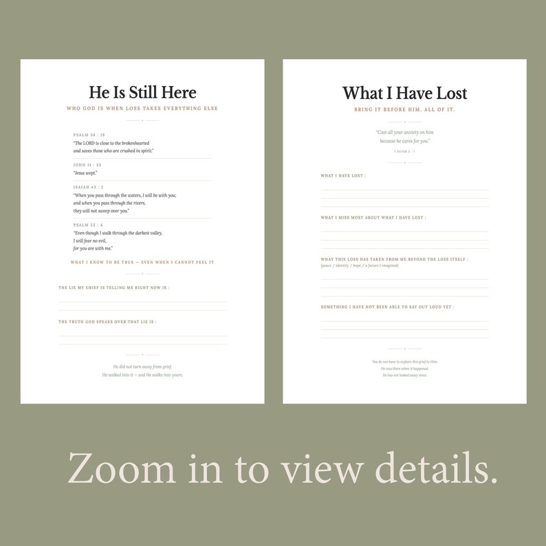 Coping With Loss Bible Worksheet | War Binder Scripture Printable ...
