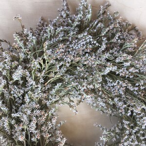 Dried Flower WREATH Small German Statice White Green Dried Flower ...