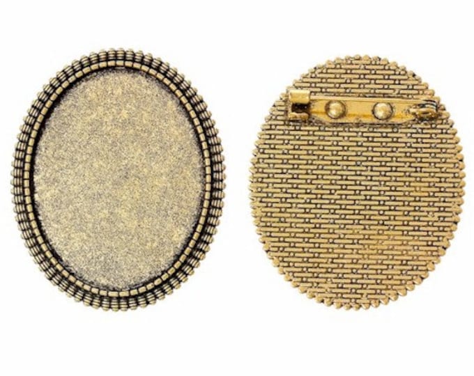 40x30mm Antique Gold Brooch Setting Brooch Mount Cameo Frame - Etsy
