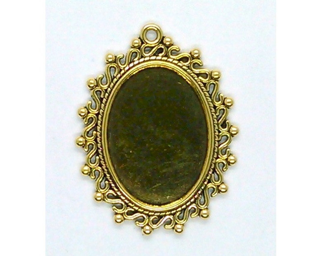 25x18mm Setting Antique Gold Cameo Mount Pendant Setting for Cabochons ...