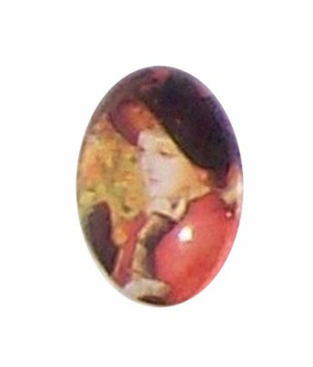 18x13 Glass Cameo Photo Glass Cabochon Victorian Lady Glass Cameo Red ...