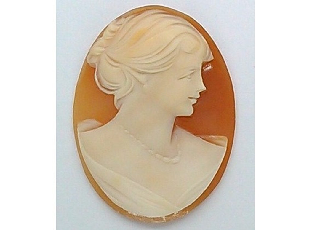 35x27mm Italian Real Shell Cameo Unmounted Loose Genuine Hand Carved ...