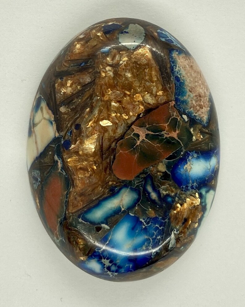 1pc 40x30mm Deep Blue Copper Matrix Collage Stone Cabochon - Etsy