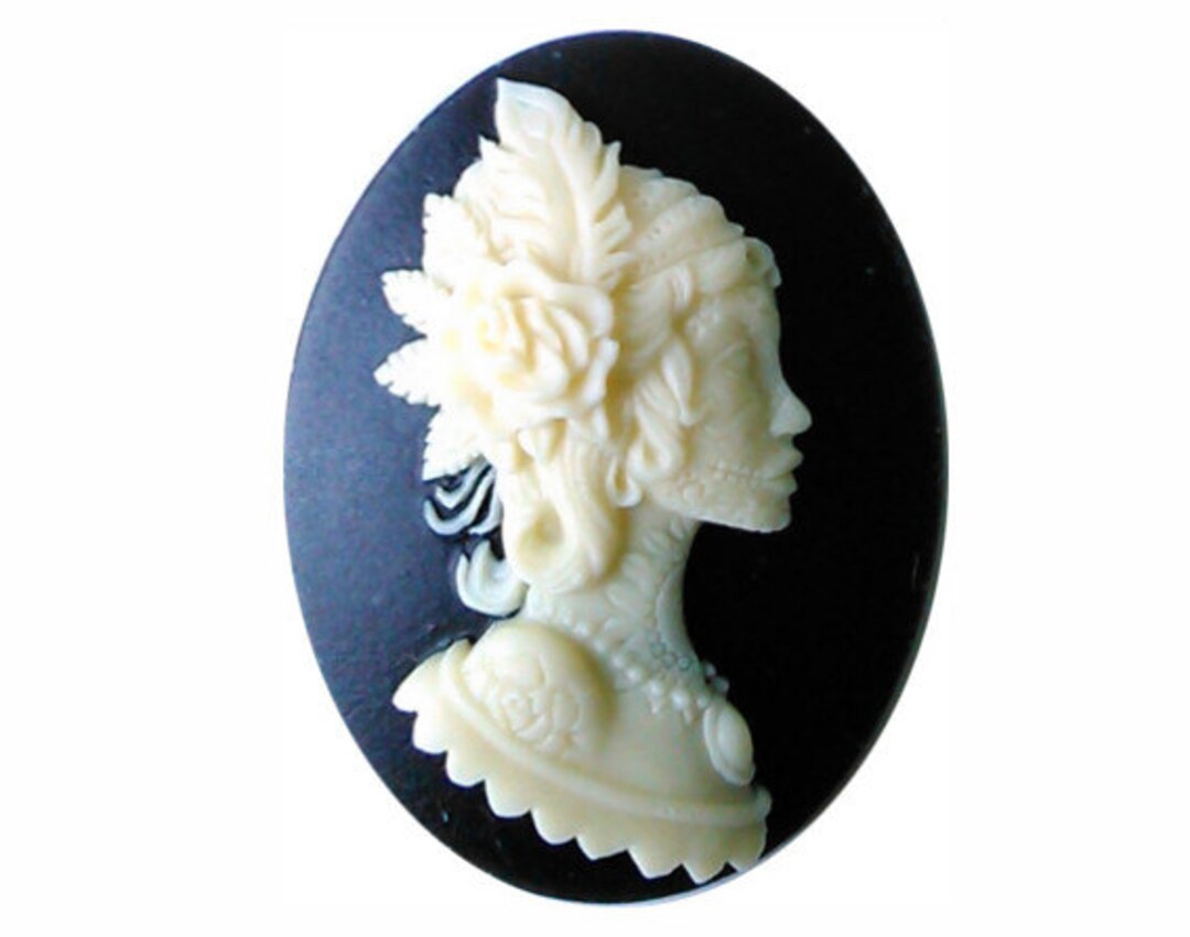 1pc Tattoo Flapper Cameo 40x30mm Cabochon ( Could Be Bride Royal ...