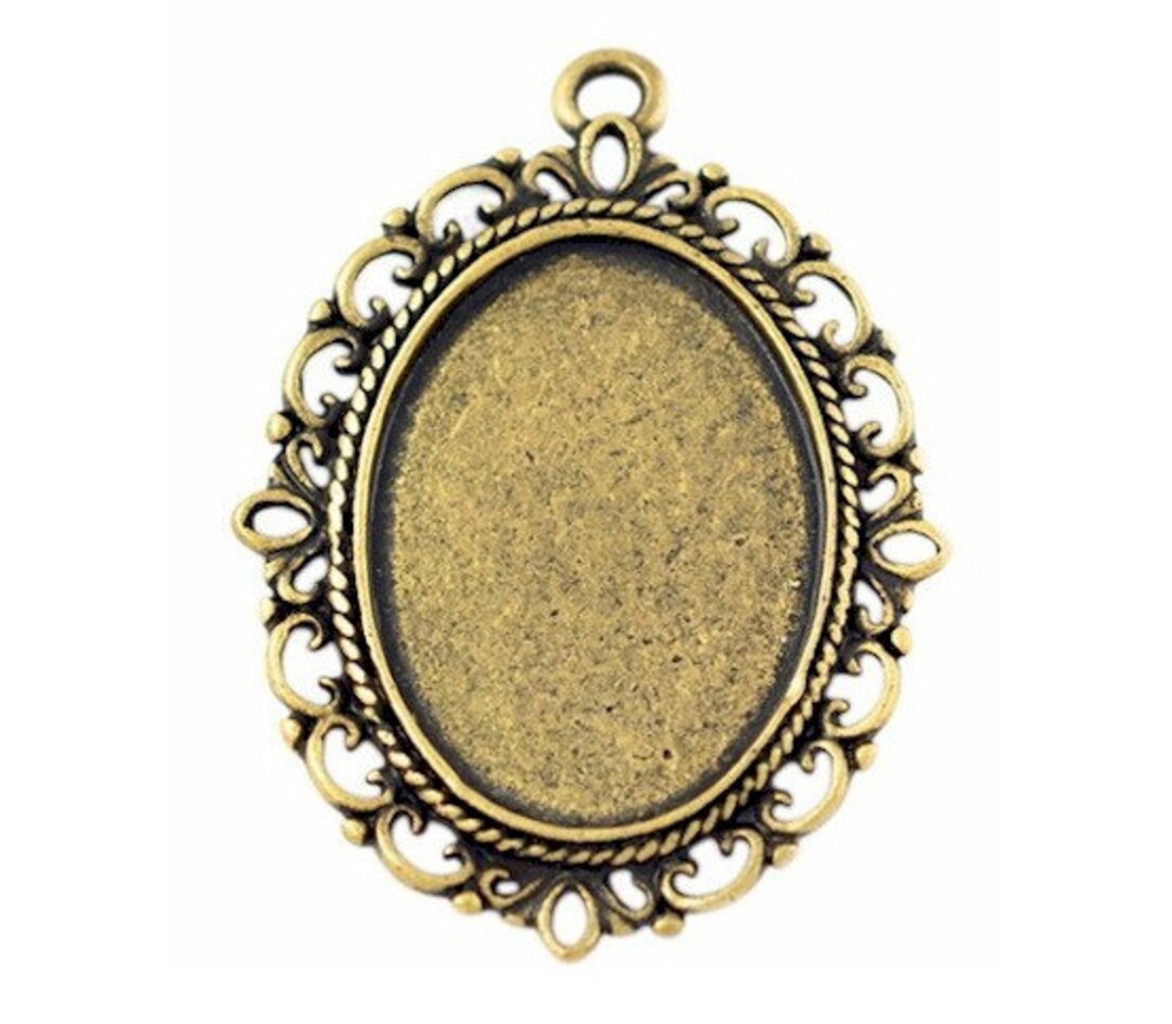 25x18mm Setting Antique Gold Cameo Mount Pendant Setting for Cabochons ...