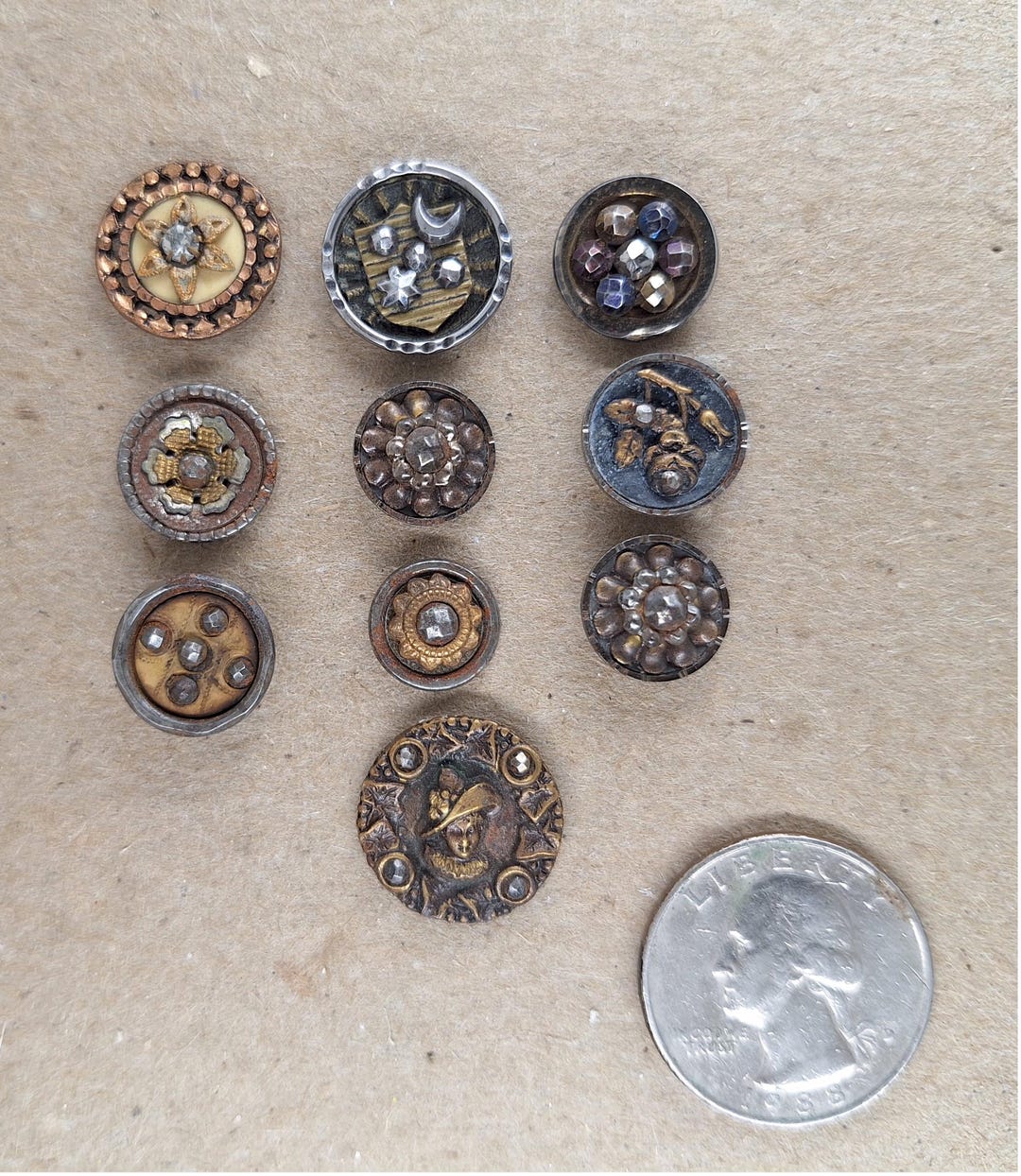 10pcs Vintage and Antique Buttons Collector Cut Steel Buttons B105 - Etsy