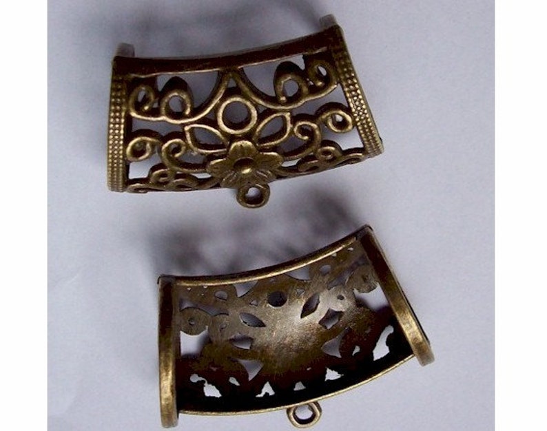 Scarf bail Large Antique Bronze Tube Bail for multi strand | Etsy