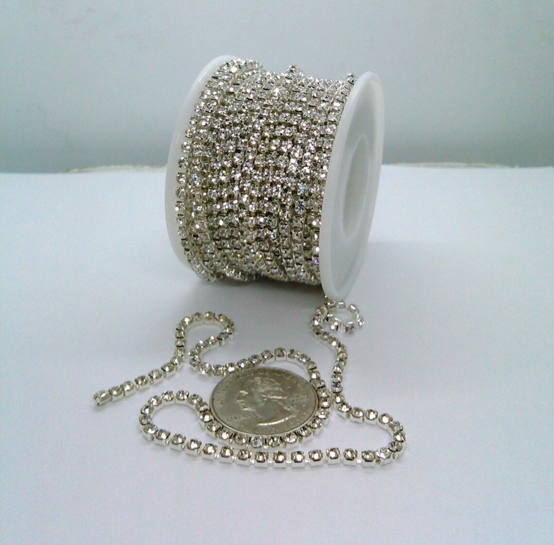 1 Yard 2.8mm Clear Rhinestone Chain Silver Backed Crystal - Etsy