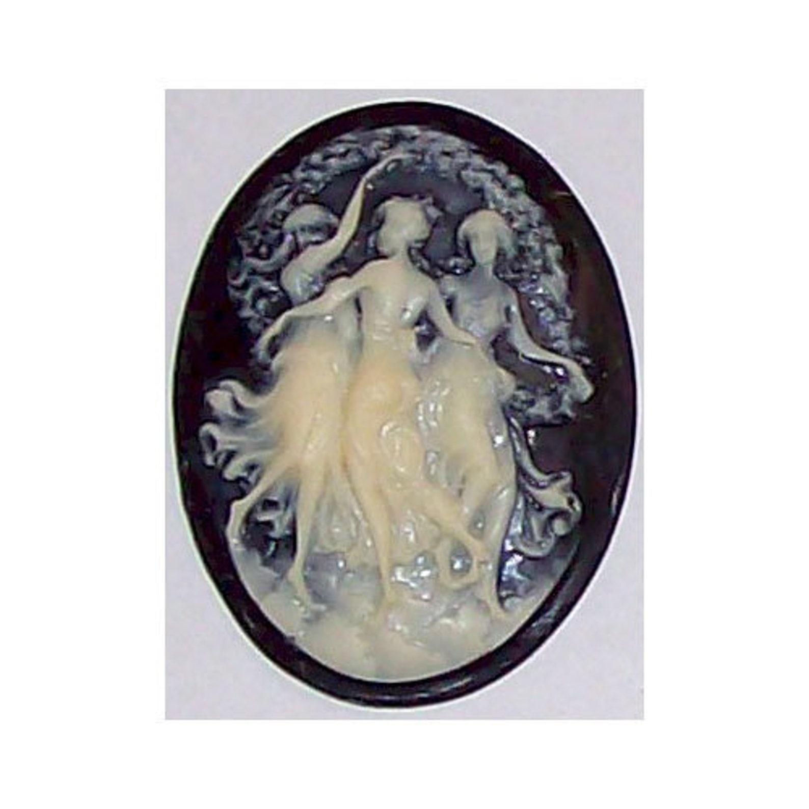 1pc Three Muses Cameo Dancing Girls Black Resin Cabochon 3 - Etsy
