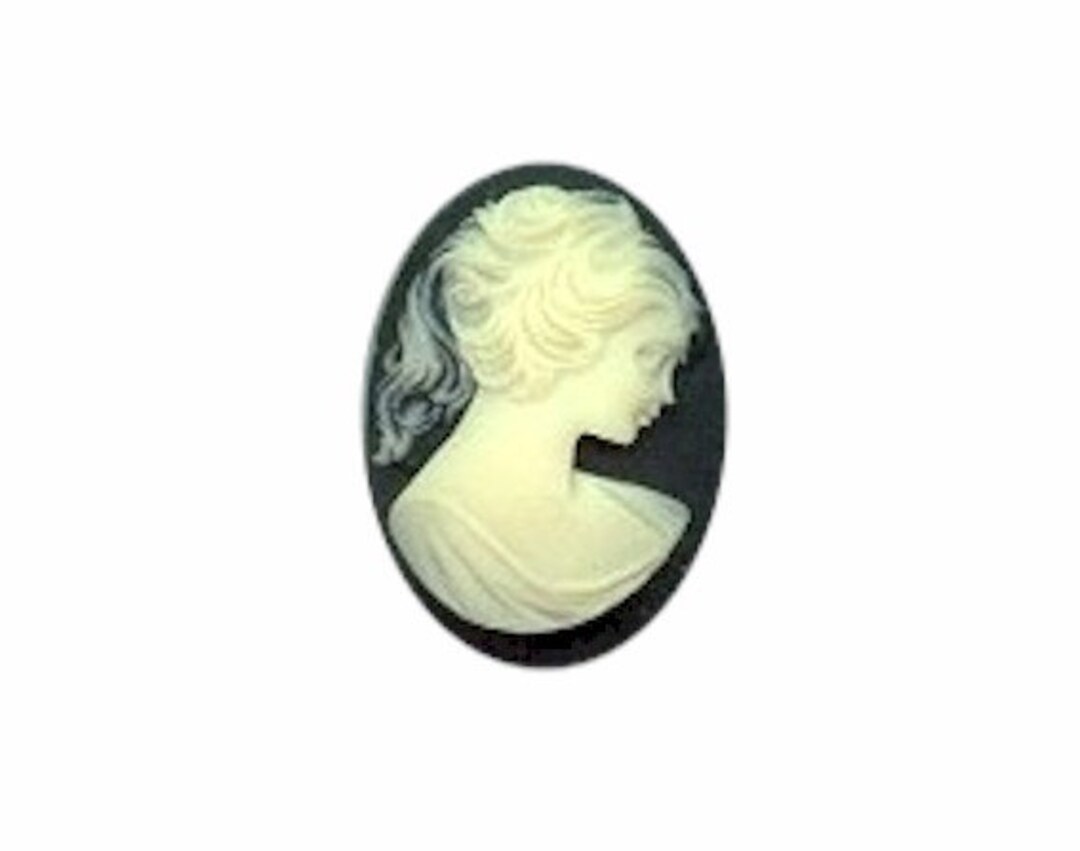 30x22mm Silhouette Cameo Black Profile Cameo Ponytail Girl Resin Cameo ...