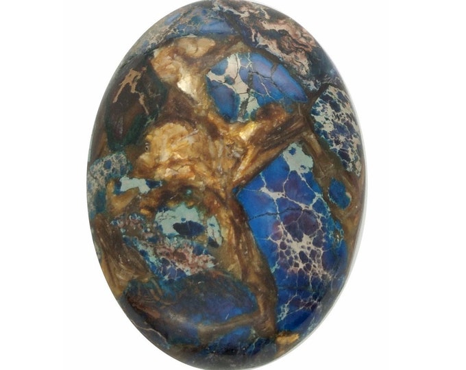 1pc 40x30mm Deep Blue Copper Matrix Collage Stone Cabochon Flat Back ...