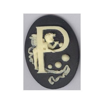 Personalize a Gift Alphabet P Resin Cameo Acrylic Black Letter - Etsy
