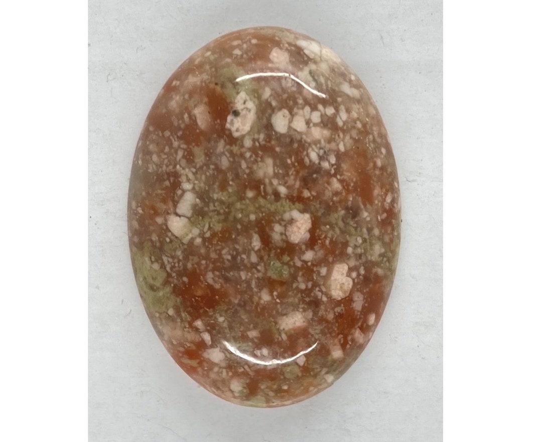25x18mm Flat Back Stone Semi Precious Stone Loose Unakite Cabochon ...