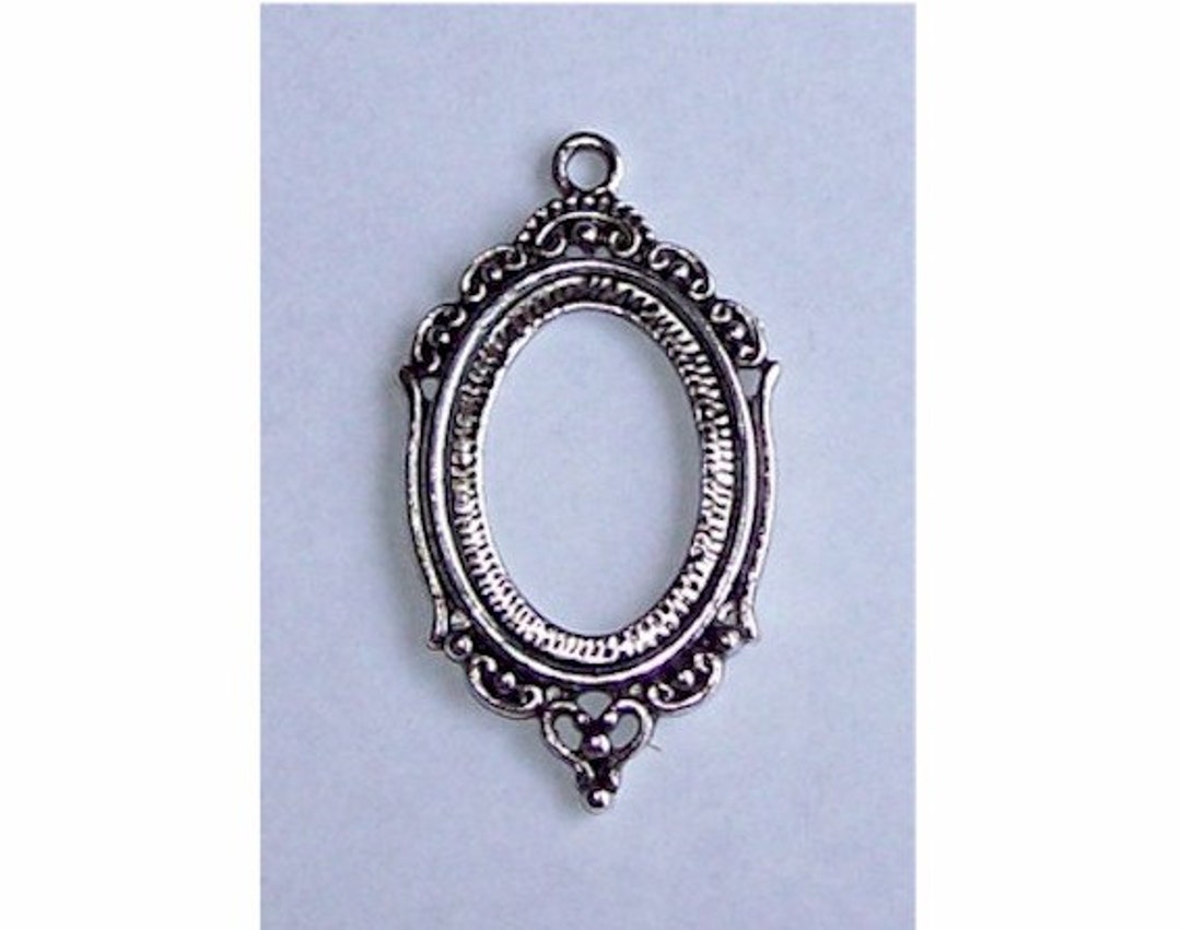 25x18mm Open Back Setting With Ring for a Chain or Dangles Antique ...