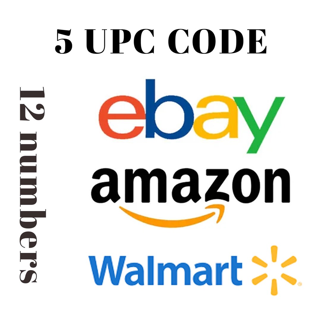 5 UPC Codes for Amazon Ebay Walmart | GTIN Barcodes | Digital File ...