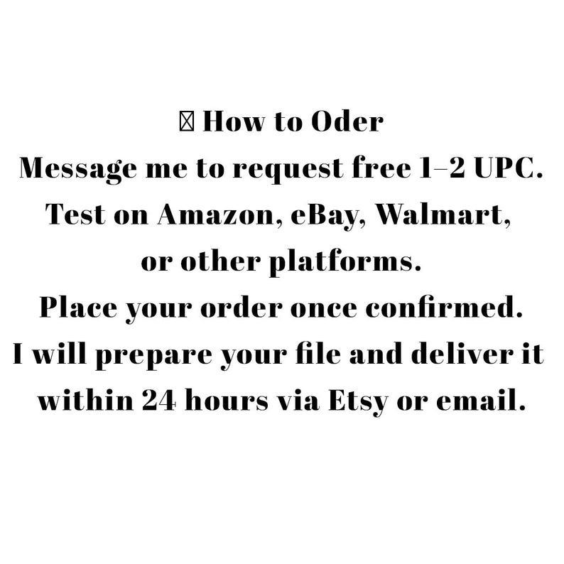 5 UPC Codes for Amazon Ebay Walmart | GTIN Barcodes | Digital File ...