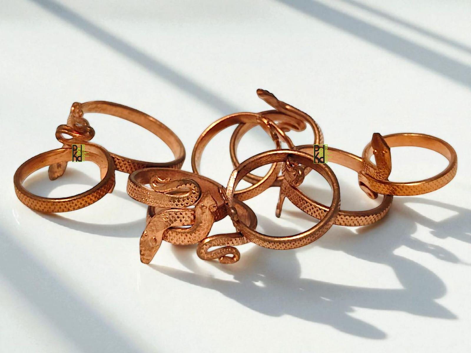 Copper Snake Ring Set of 2: Hand-carved Hindu Jewelry, Sizes 9-16 - Etsy