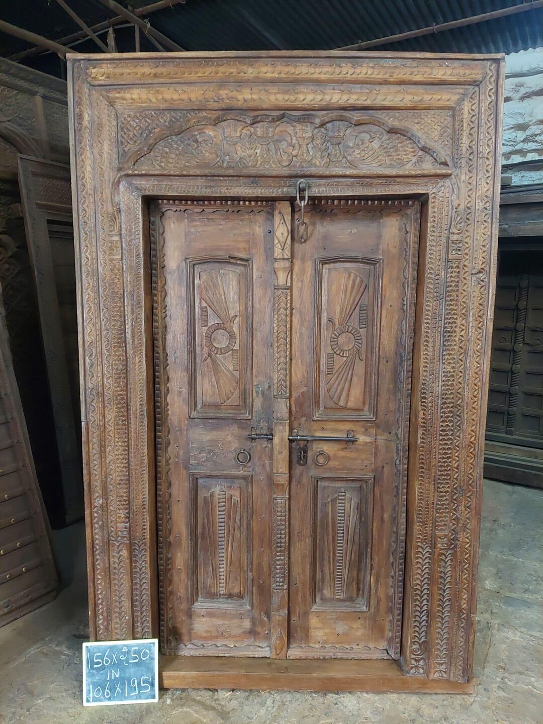 Divine Art Traditional Indian Solid Wood Door Handcrafted Heritage Home ...