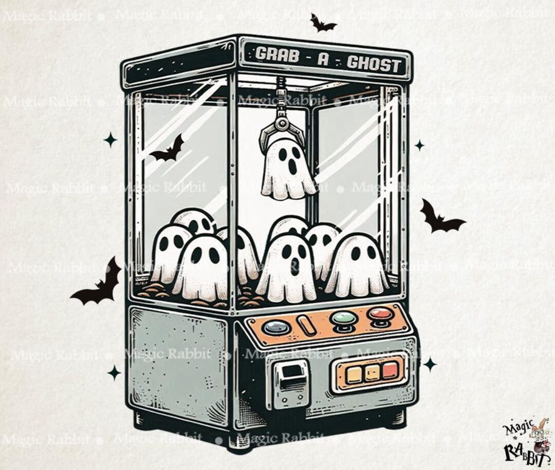 Spooky Ghost Crane Machine Sticker: Halloween PNG (digital Download - Etsy