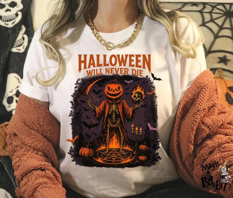 Halloween Pumpkin Skeleton PNG: Spooky Horror Design (digital Download ...