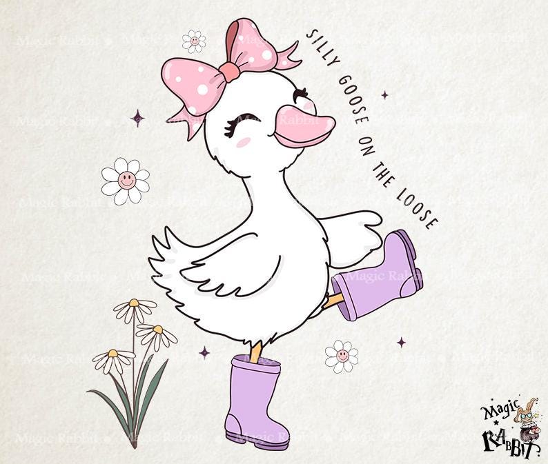Silly Goose With Pink Bow Clipart, Goose Shirt Design (PNG SVG) - Etsy