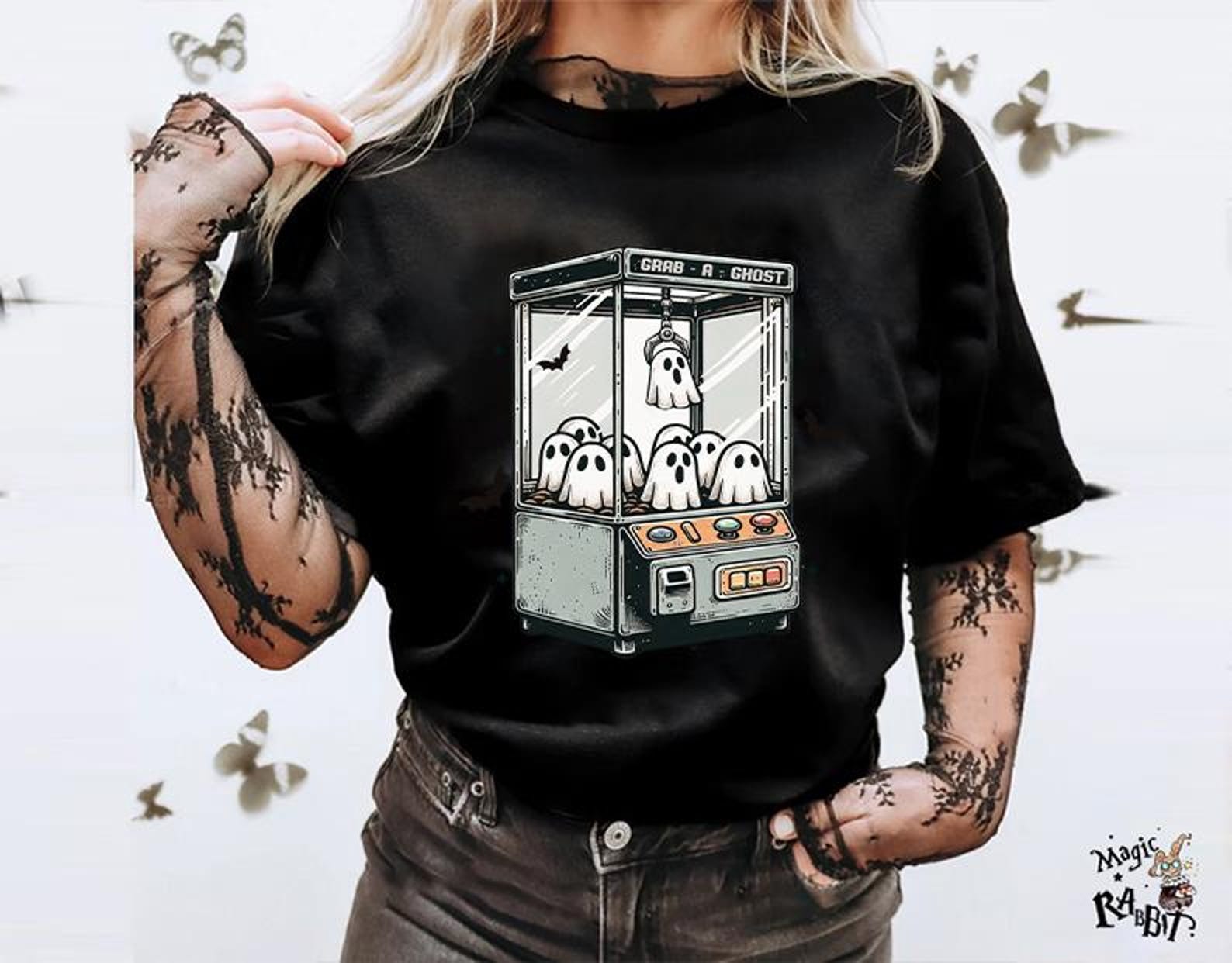Ghost Crane Machine Sticker, Spooky Crane Machine, Spooky Stickers ...