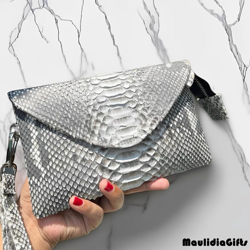 Leather Clutch Python - Etsy