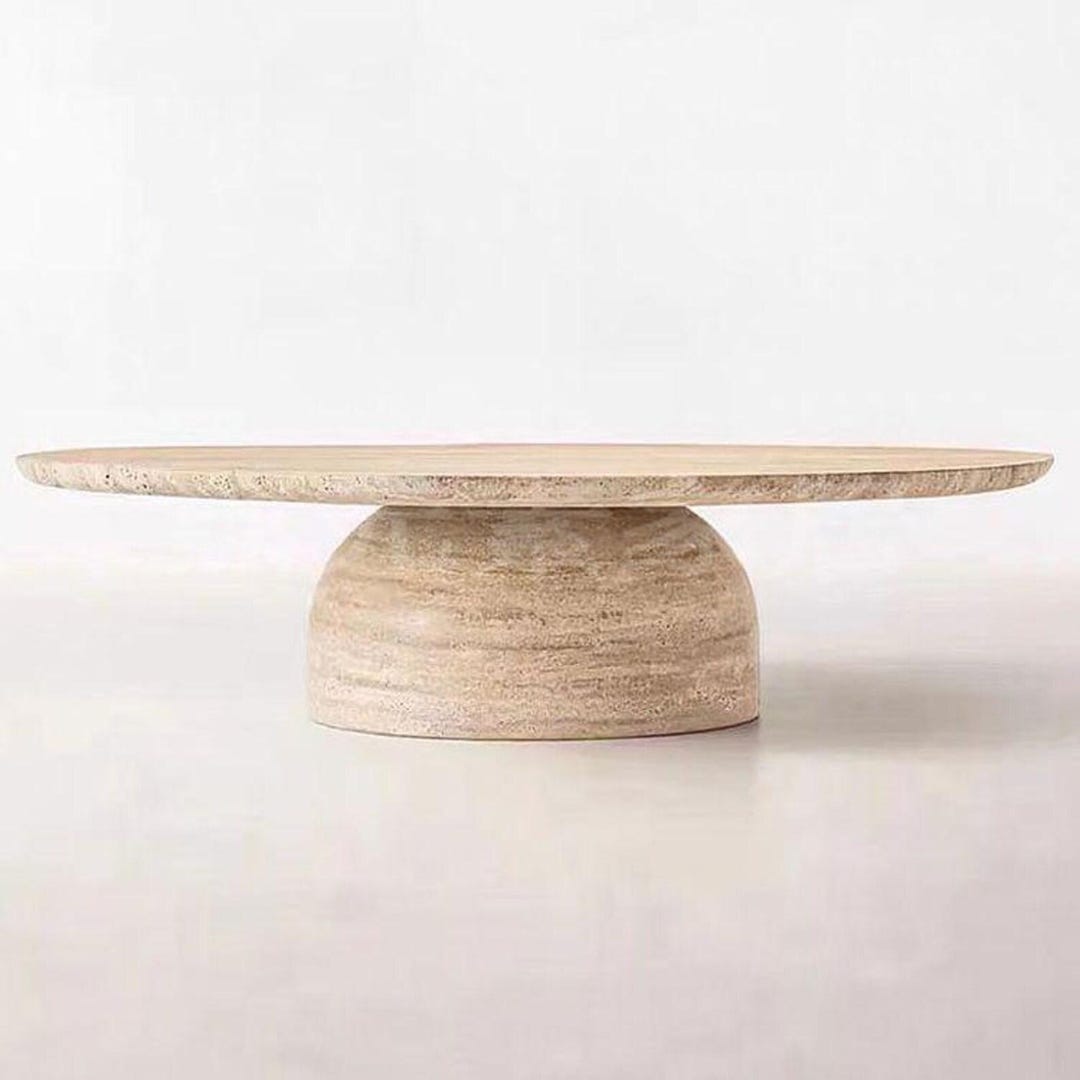 Architectural Travertine Stone Display Stand | Minimalist Natural Stone ...