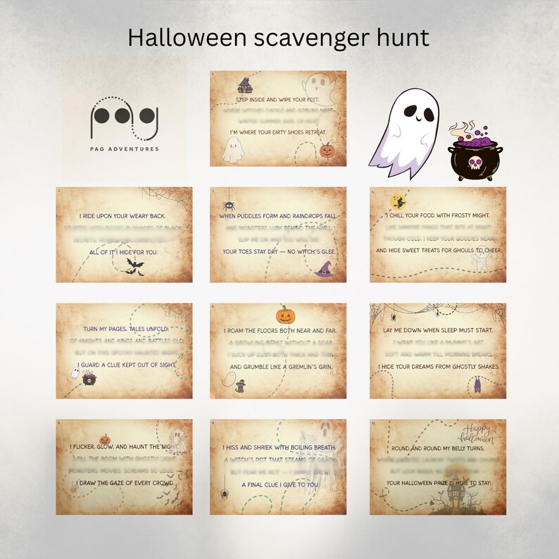 Printable Halloween Scavenger Hunt Game for Kids Spooky Treasure Hunt ...