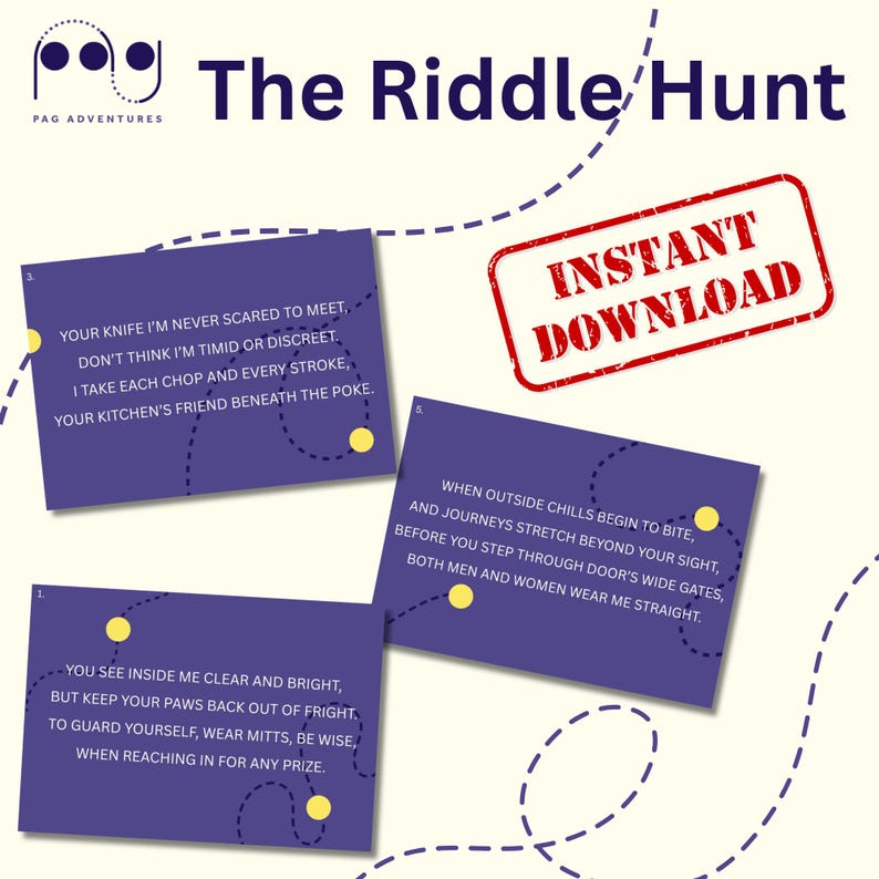 Printable Adult Scavenger Hunt: Rhyming Riddle Party Game (PDF ...