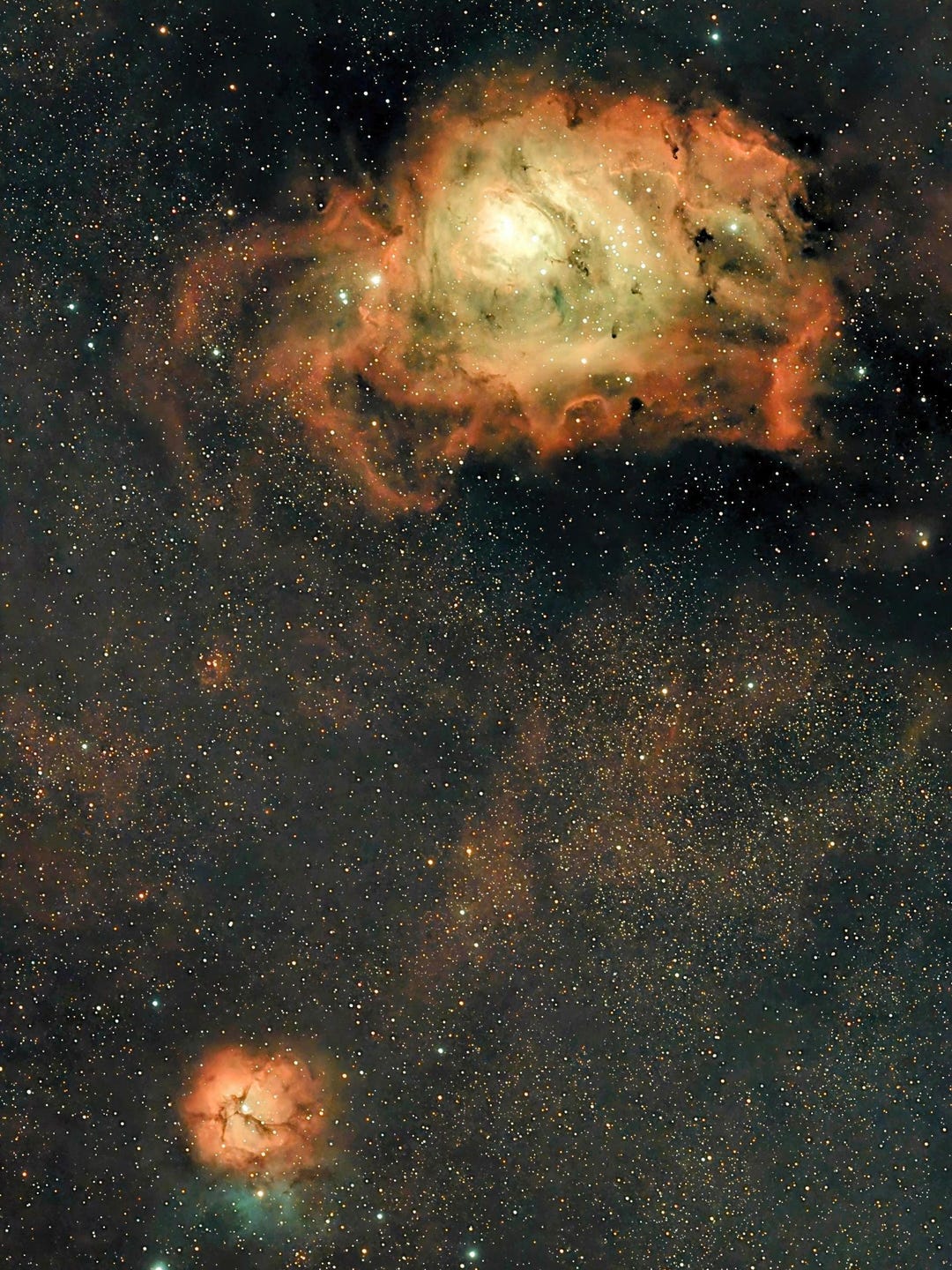 Poster - Lagoon and Trifid Nebula Poster, Galaxy Wall Art, Deep Space ...
