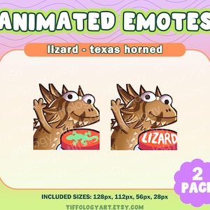 Animated LIZARD Emote: Texas Horned Lizard Pushing Button (2-pack ...