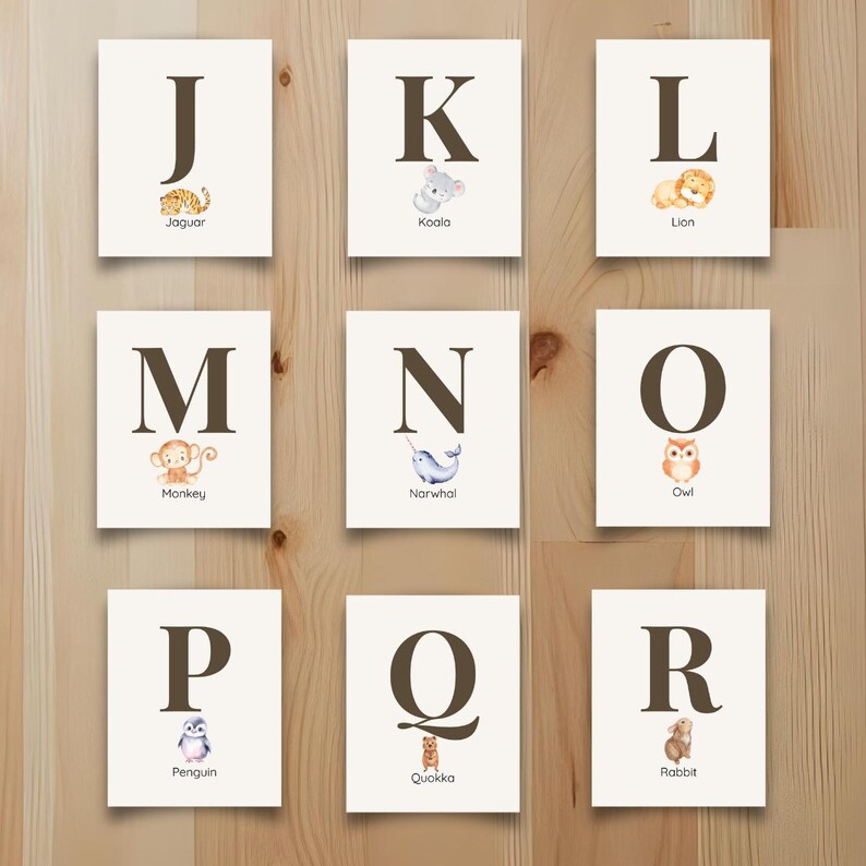 Baby Animal Alphabet Printable – ABC Wall Art for Kids Room, Nursery ...