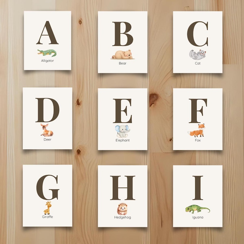 Baby Animal Alphabet Printable – ABC Wall Art for Kids Room, Nursery ...