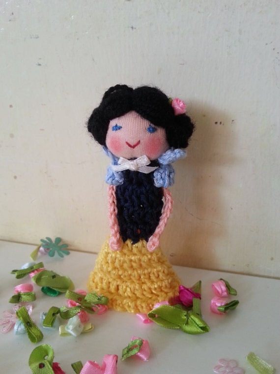 Snow White Finger Puppet Crocheted Finger Puppet | Etsy